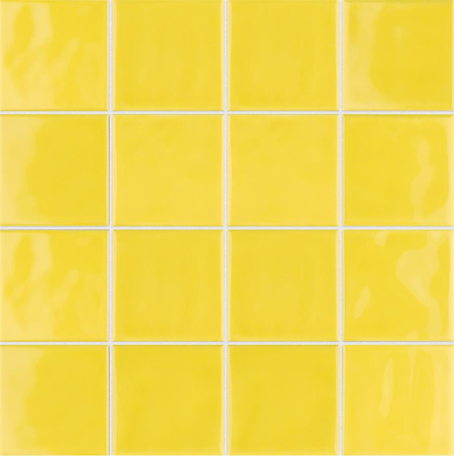 Twist Square Yellow Lemon 11-3/4" x 11-3/4" Ceramic Mosaic