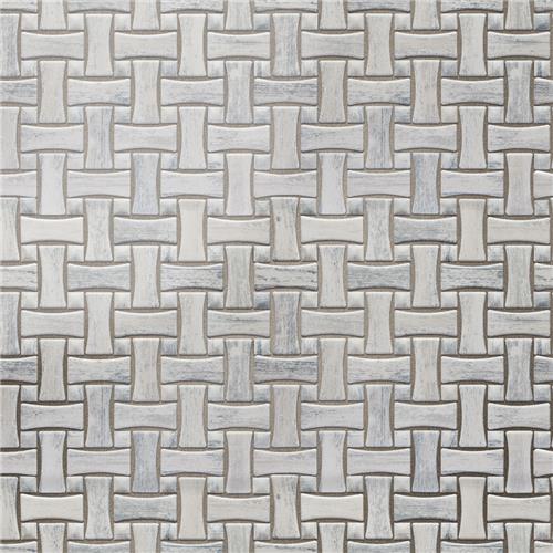 Cassis Dog Bone Bsktwv White w/White Dot 10"x10" Porc Mos